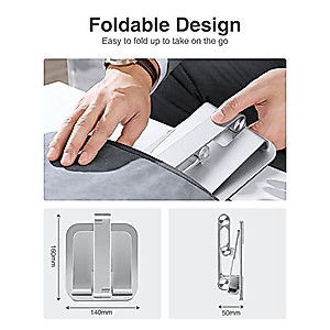 elitehood Aluminum iPad Stand, Adjustable iPad Stand Holder for Desk, Desktop Tablet Stand Dock for iPad Pro 12.9 11, iPad Air Mini 4 5 and More 4-13.5 inches Tablets, Silver