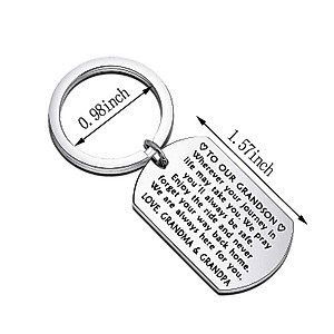 to Our Grandson Keychain Grandson Gifts from Grandparents Grandson Graduation Gifts Birthday Gifts Enjoy the Ride and Never Forget Your Way Back Home