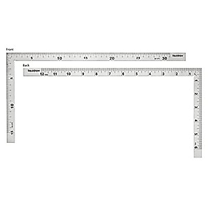 Liquidraw 150 x 300 mm Stainless Steel L Shape Square Ruler Double Sided Right Angle Metal Ruler for Cutting Sewing with Metric & Imperial Measuring for Engineers & Architects