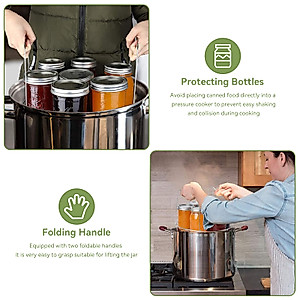 HERCHR Canning Rack, Stainless Steel Canning Rack with Handles for Regular Wide Mouth Mason Jars, 27.5cm