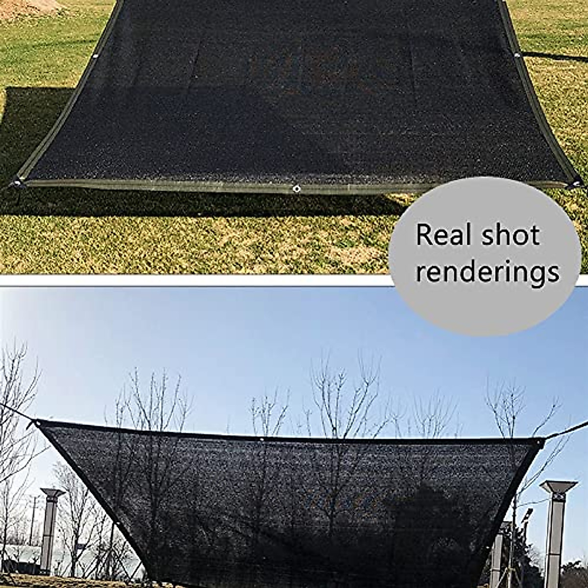 WYYZH Outdoor Patio Sun Shade Sail Gazebo Shade Net Encryption Thickened Rectangle Garden Sunshade Net Anti-UV Sun Shelter Awning (Color : Black, Size : 5x6m)