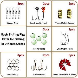 GOANDO Fishing Lures Kit for Freshwater Bait Tackle Kit for Bass Trout Salmon Fishing Accessories Tackle Box Including Spoon Lures Soft Plastic Worms Crankbait Jigs Hooks
