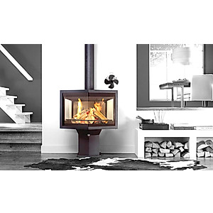 CRSURE Wood Stove Fan, 4-Blade Fireplace Fan Heat Powered, Thermal Fan for Wood Stove/Burner/Wood burning Stove Top, Non Electric Fans for Gas/Pellet Stove/Heater.