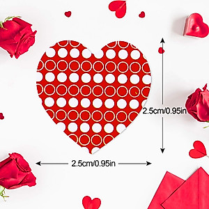 Konsait 500 Pieces Valentine’s Day Heart Stickers, Red Heart Happy Valentines Day Roll Stickers, Sweet Love Decoration Stickers for Valentine’s Day Wedding Gifts Scrapbooking Cards Envelopes