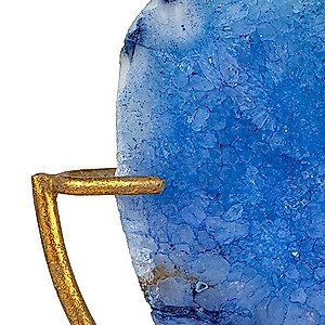 Decorative Agate Stone Slice on Metal Stand