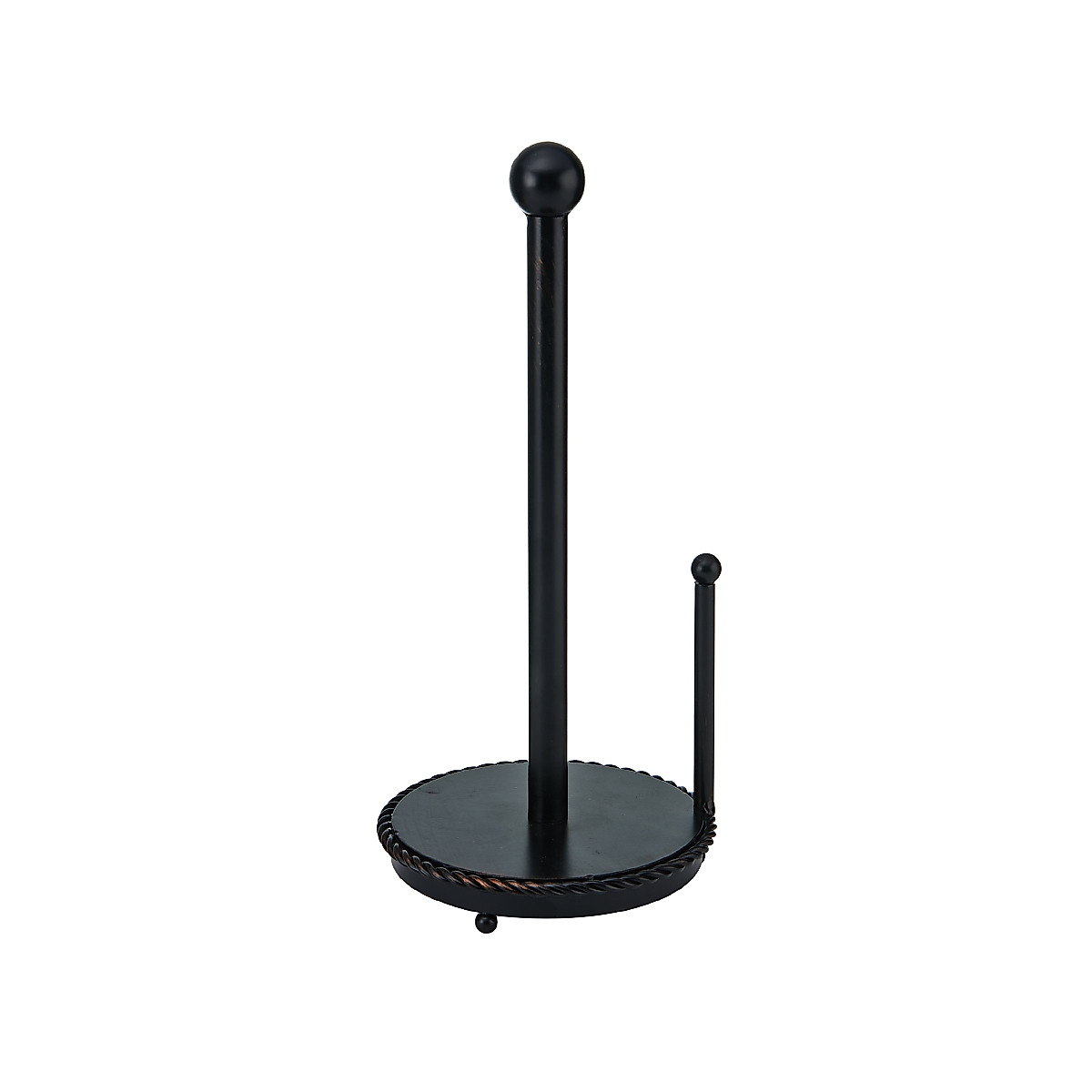 Gourmet Basics by Mikasa Rope Paper Towel Holder, 14 inches, Antique Black