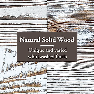 MyGift Shabby Whitewashed Wood Computer Monitor and Laptop Riser Stand for Desk, 2 Tier Office Desktop Storage Shelf