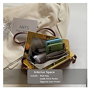 Women Shoulder Bags Crossbody Bag PU Leather Hobo Handbags Clutch Purse with Metal Clasp Closure-Black