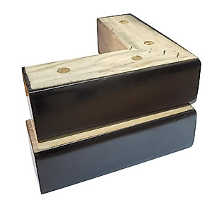 Btibpse 2 Inch Wooden Sofa/Bed Riser L Shaped Wood Furniture Legs/Couch Legs/Replacement Sofa Feet/Dresser Leg Set of 4 (L-Shaped, Black)