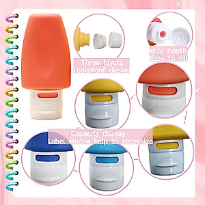 Gpurplebud Portable Travel Bottles Set, 10 Pack Refillable TSA Approved Travel Bottles for Toiletries 2.7oz Leak Proof with Travel Size Containers 2.8oz, with Toiletry Bags (Pink-kits)