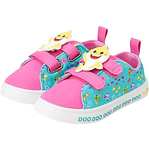 Nickelodeon Baby Girls' Shoes - Baby Shark Low-Top Laceless Sneakers (Toddler), Size 8 Toddler, Baby Shark