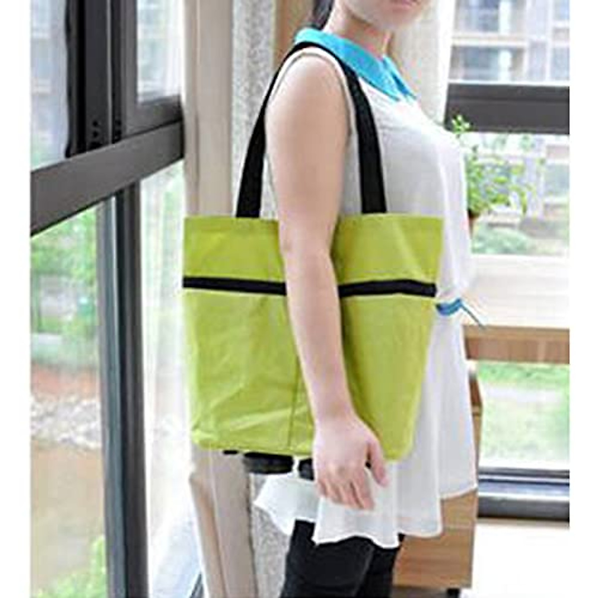 Collapsible Trolley Bags, Folding Shopping Bag with Wheels Reusable Grocery Bags Shopping Trolley Bag for Shopping Home Kitchen Supermarket Travel