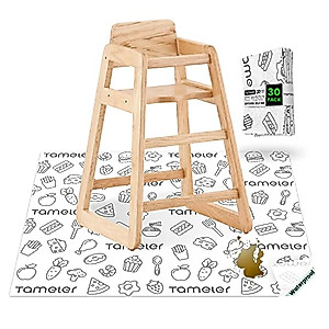 30 Pack Baby Splat Mat Under High Chair, 35'' x43'' Waterproof and Disposable Splash Mats, High Chair mat for Floor, Baby Led Weaning Supplies, Biodegradable, Compostable