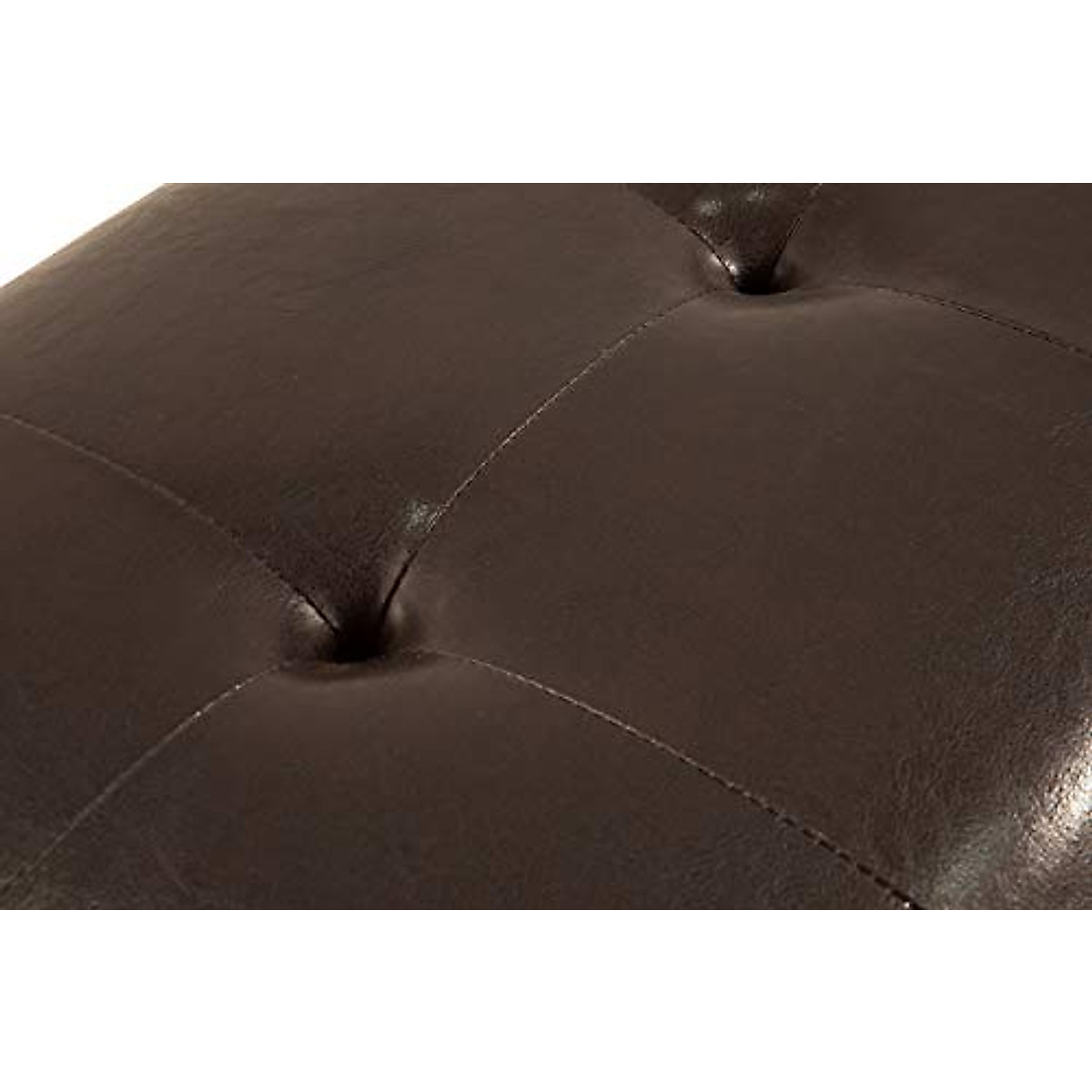 Signature Desig by Ashley Lacey Tufted Upholstered Dining Room Bench, Medium Brown