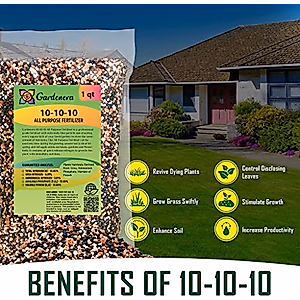 All-Purpose Planting and Growing Food 10-10-10 Fertilizer by Gardenera - Boost Your Garden's Growth - 2 Quart