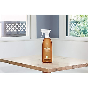 Method Daily Wood Cleaner, Almond, Plant-Based Formula That Cleans Shelves, Tables and Other Wooden Surfaces While Removing Dust & Grime, 28 oz Spray Bottles, (Pack of 1)