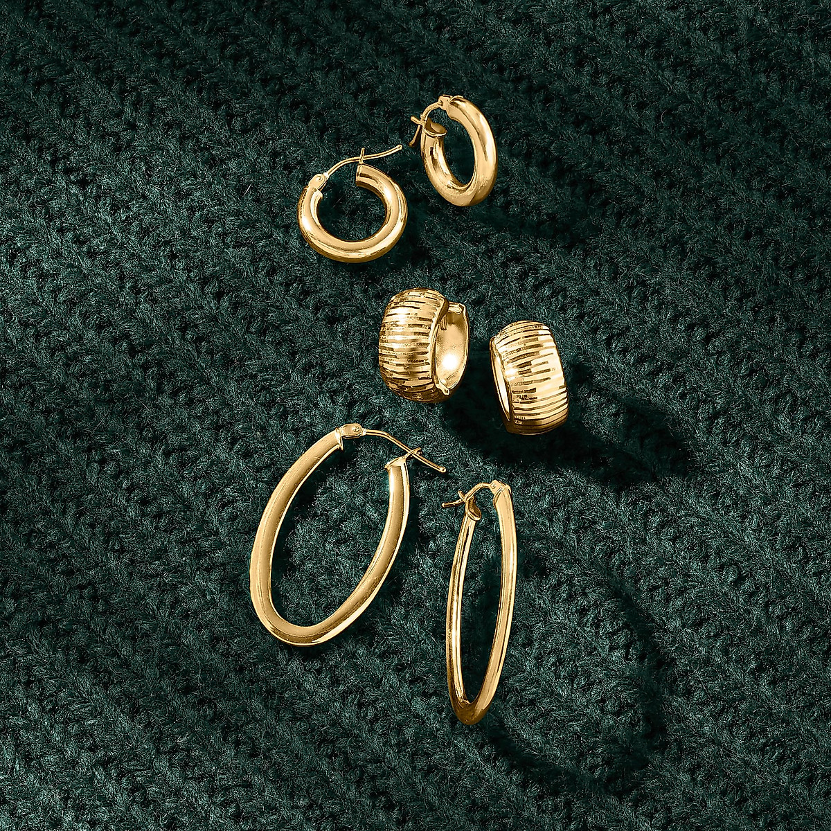 Canaria Italian 10kt Yellow Gold Oval Hoop Earrings