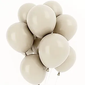 White Sand Balloons 12 Inch 50 Pcs Baby Shower Party Balloons Happy Birthday Decoration Balloons Off White Helium Balloons