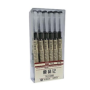 Gel Ink Pen 0.35mm Black Extra-Fine Ballpoint Pen for Office School Stationery Supply 12 Packs
