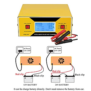 Car Battery Charger Automatic, 6/8/12/14/16/24V Adjustable Voltage Battery Charger 0-10A, Battery Maintainer, Smart Trickle Charger for Golf Cart, Car,Automotive,Motorcycle,Lawn Mower,Marine,Boat,ATV