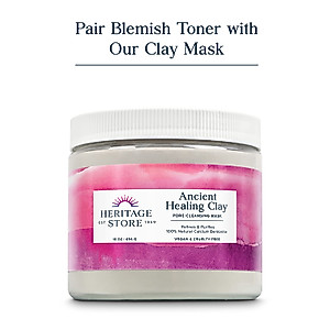 Heritage Store Blemish Toner Acne Treatment 2% Salicylic Acid, Tea Tree Oil & Niacinamide Oily Skin Vegan 4oz 60 Day Money Back Guarantee