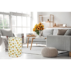 Sanjiaofen Girls Laundry Hamper,Sunflower Laundry Basket Collapsible Girls Storage Baskets for Home Decor,Office,Toy Organizer,(Sunflower)