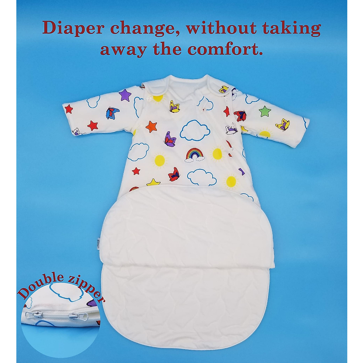 Baby Sleeping Sack and Blanket Bundle | Baby: 0-6 Months | 100% Organic Cotton | 1.5 TOG | Primary and Secondary Colors Shapes | Unisex (0-6 Months)