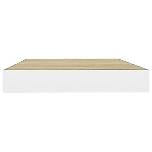 Aisifx Floating Wall Shelf Oak and White 19.7"x9.1"x1.5" MDF