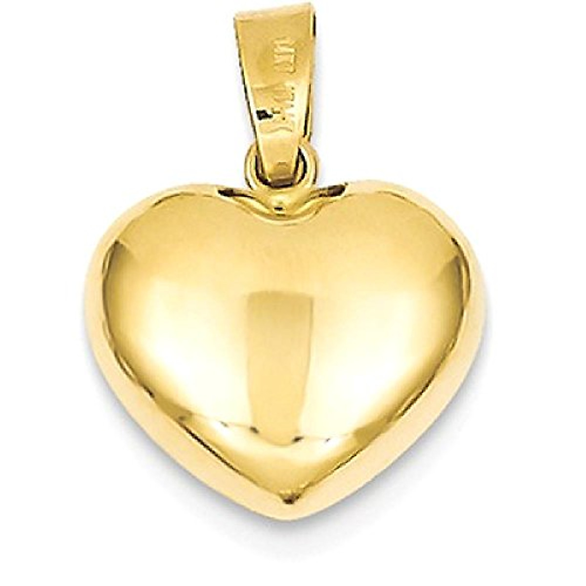 IceCarats 14K Yellow Gold Heart Necklace Love Pendant Charm 18mm x 12mm Only