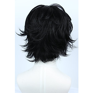 Linfairy Halloween Costume Cosplay Wig for P5 (short black)