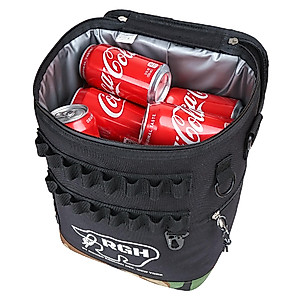 Rough Enough Portable Soft Wine Can Cooler Bag for Beach Day Camp Fishing Golf with Molle System 15L