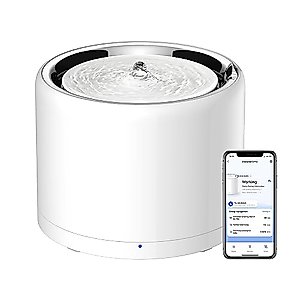 PETKIT Stainless Steel Cat Water Fountain with Wireless Pump, Dog Cat Water Fountain Dispenser,Ultra Quiet Pet Water Founatin for Cats and Small Dogs