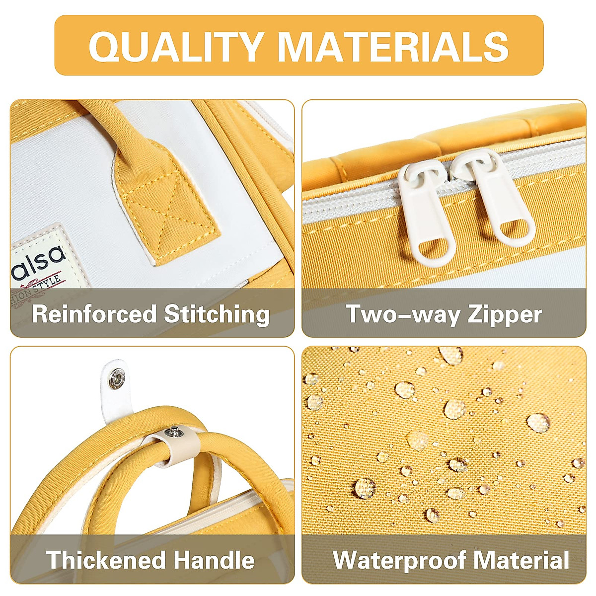 Bevalsa Laptop Backpack 15.6 Inch Stylish College School Bag/Casual Daypacks/Work Bags /Travel Backpack for Women Men for Teens Girls Anti-Theft (Yellow)