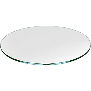 24" Inch Round Glass Table Top - Tempered - 1/2" Inch Thick - Flat Polished