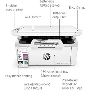 HP Laserjet Pro M28w Multi-Function Wireless Printer, Copy & Scan with Smart App, W2G55A (Renewed)