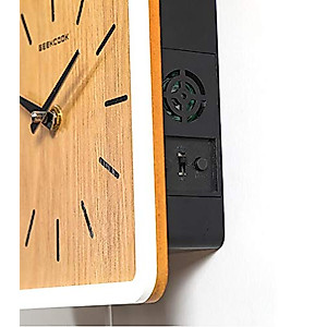 SHISEDECO Modern Cucu Wall Clock Striking Small Cute Bird, Natural Bird Voices or Cuckoo Call, Simple Fashion Wood Creative Pendulum Clocks, Unique Home Decoration for Living Room, Kitchen. (White)