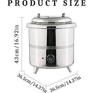 ANSNAL Stainless Steel Commercial Grade Soup Kettle, 380 W Portable Food Soup Kettle Warmer with Inner Tank, for Buffet, Restaurant, Party, Event, and Catering