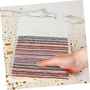 Cabilock 10pcs Color Stripe Square Scarf Microfiber Cleaning Rag Turkish Cotton Towels Turkish Cotton Bath Towels Microfiber Dish Towels Dish Rags Kitchen Dishcloth Hand Towel Cotton Towel