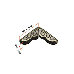 uxcell Metal Book Corner Protectors Edge Cover Guard 16 X 16 X 4mm Bronze Tone 30pcs