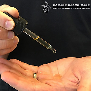 Badass Beard Care Beard Oil For Men - The Outlaw Scent, 1 oz - All Natural Ingredients, Keeps Beard and Mustache Full, Soft and Healthy, Reduce Itchy, Flaky Skin, Promote Healthy Growth