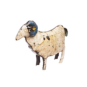 De Kulture Handcrafted Recycled Iron Sheep Decorative Collectible Figurine Showpiece Beautify Home Office Christmas Party Décor Ideal for Garden Balcony Terrace Decoration 12x2x9 (LWH) Inches