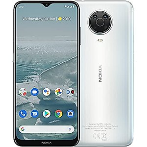 Nokia G20 TA-1365 Dual 128GB 4GB RAM Factory Unlocked (GSM Only | No CDMA - not Compatible with Verizon/Sprint) International Version – Glacier Silver