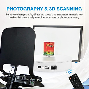 BAOSHISHAN Motorized Rotating Display Stand 13.7inch/110LB, 360 Degree Photography Turntable with Remote Control, Electric Turntable for Products Photo or Short Video, Panoramic Images, 3D Scanning