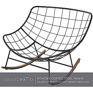 Grand patio Indoor & Outdoor, Royal Rocking Chair, Padded Cushion Rocker Recliner Chair Outdoor for Front Porch, Garden, Patio, Backyard, Grey
