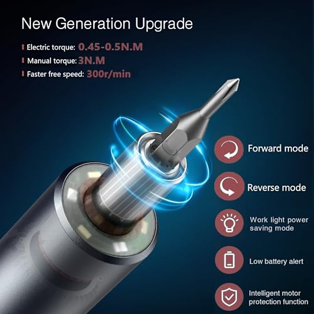 LOFICOPER Electric Precision Screwdriver, 51 in 1 Mini Electric Screwdriver Set with 48 Bits, Type-C USB Charging Port, Charging Indication, LED Light, Magnetizer for PC, Electronics, Phone, Watch