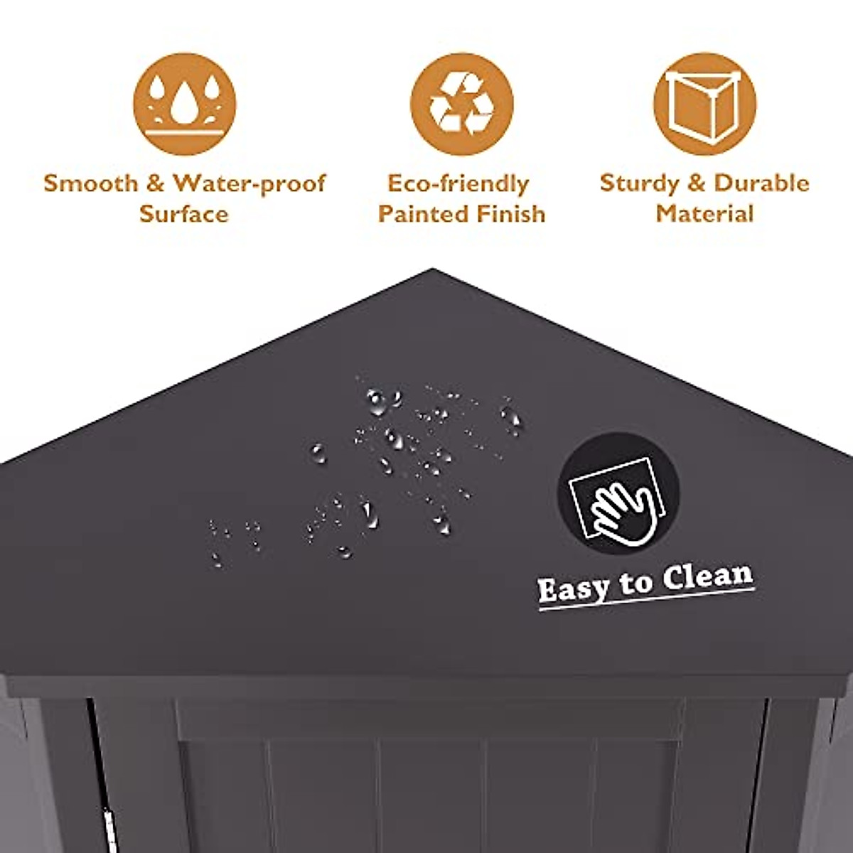 Shupsy Upgraded Bathroom Cabinet, Thickened Freestanding Storage Furniture, Stronger Triangle Corner Storage Cabinet with Adjustable Shelf and Doors for Kitchen,Living Room. (Black Brown)