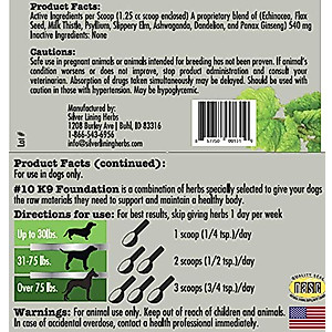 Silver Lining Herbs 10 Canine Foundation - Herbal Blend Supporting Normal Health & Vitality - Natural Canine Supplement for Long-Term Wellness - Supports Liver, Kidneys, Digestive Tract - 2 Ounce Jar