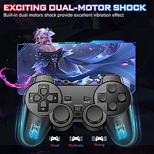 Suncala Wired Controller Compatible with PS2 Console, Black Remote Gamepad with 7.2FT Cable