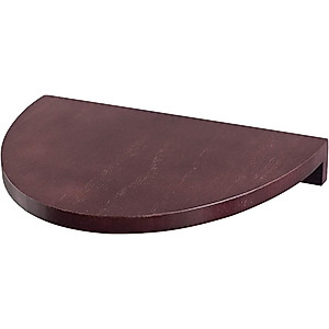 SUMAC Wall Mounted Half Circle Floating Shelf Set of 2 for Living Room Bedroom Bathroom Home Office Wall Art Décor, 8.9x6.4x1.5 inch, Wooden Brown