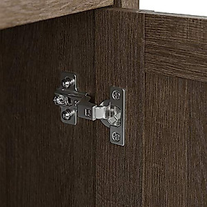 Bush Furniture Salinas L-Shaped Storage | Study Table with Drawers & Cabinets | Home Office Computer Desk, 60W, Ash Brown